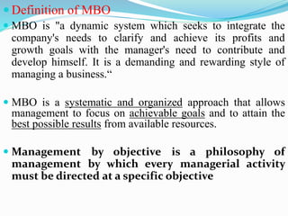 Management by objectives | PPTX