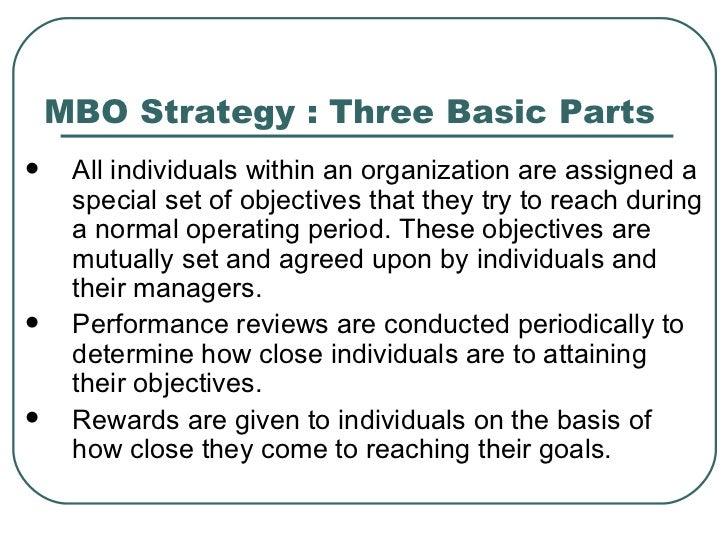 MANAGEMENT BY OBJECTIVES (MBO)