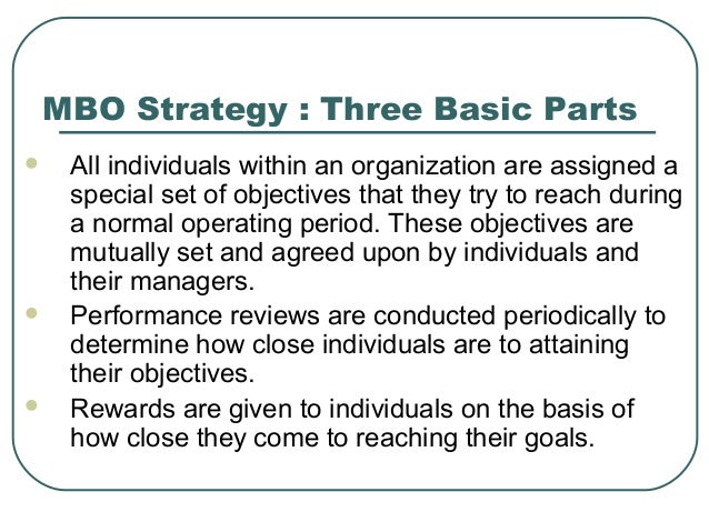 Management by objectives (mbo)