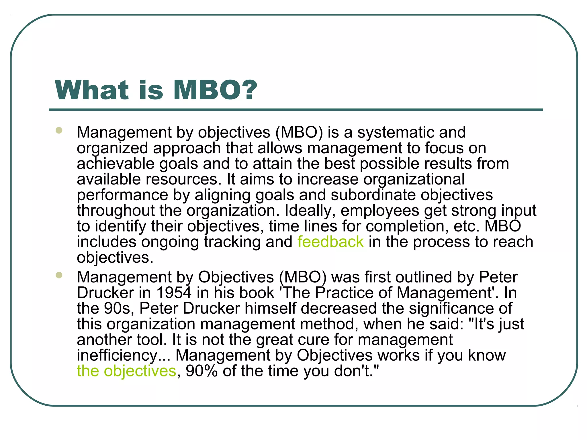 Management by objectives (mbo) | PPT