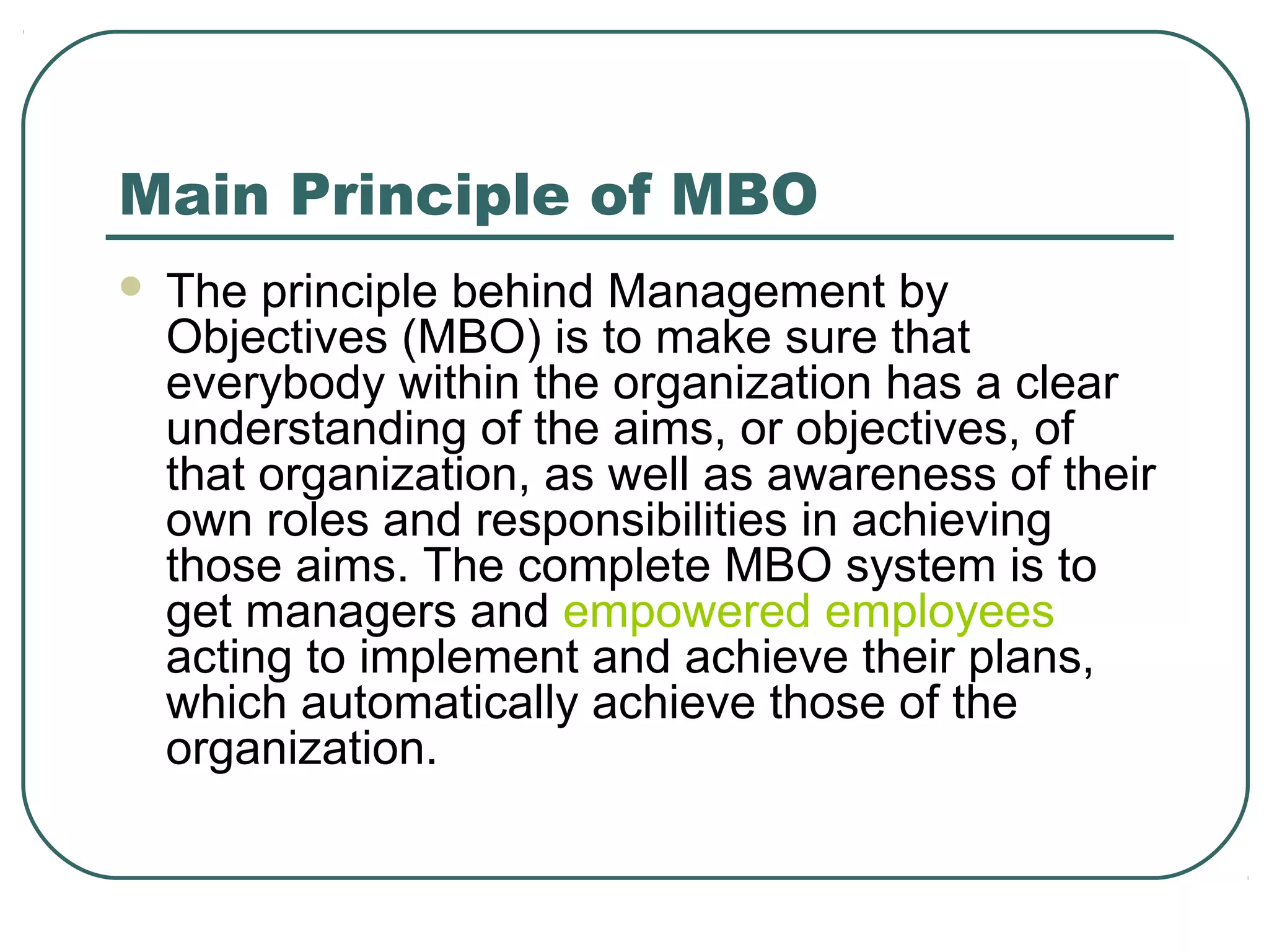 Management by objectives (mbo) | PPT