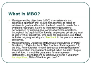 Management by objectives (mbo) | PPT
