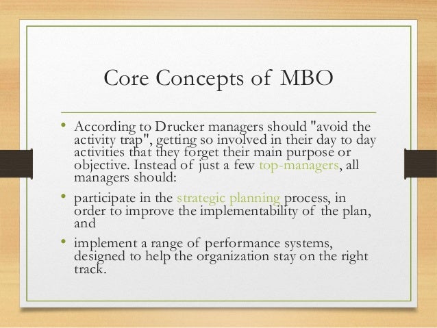 Management by objectives (mbo)