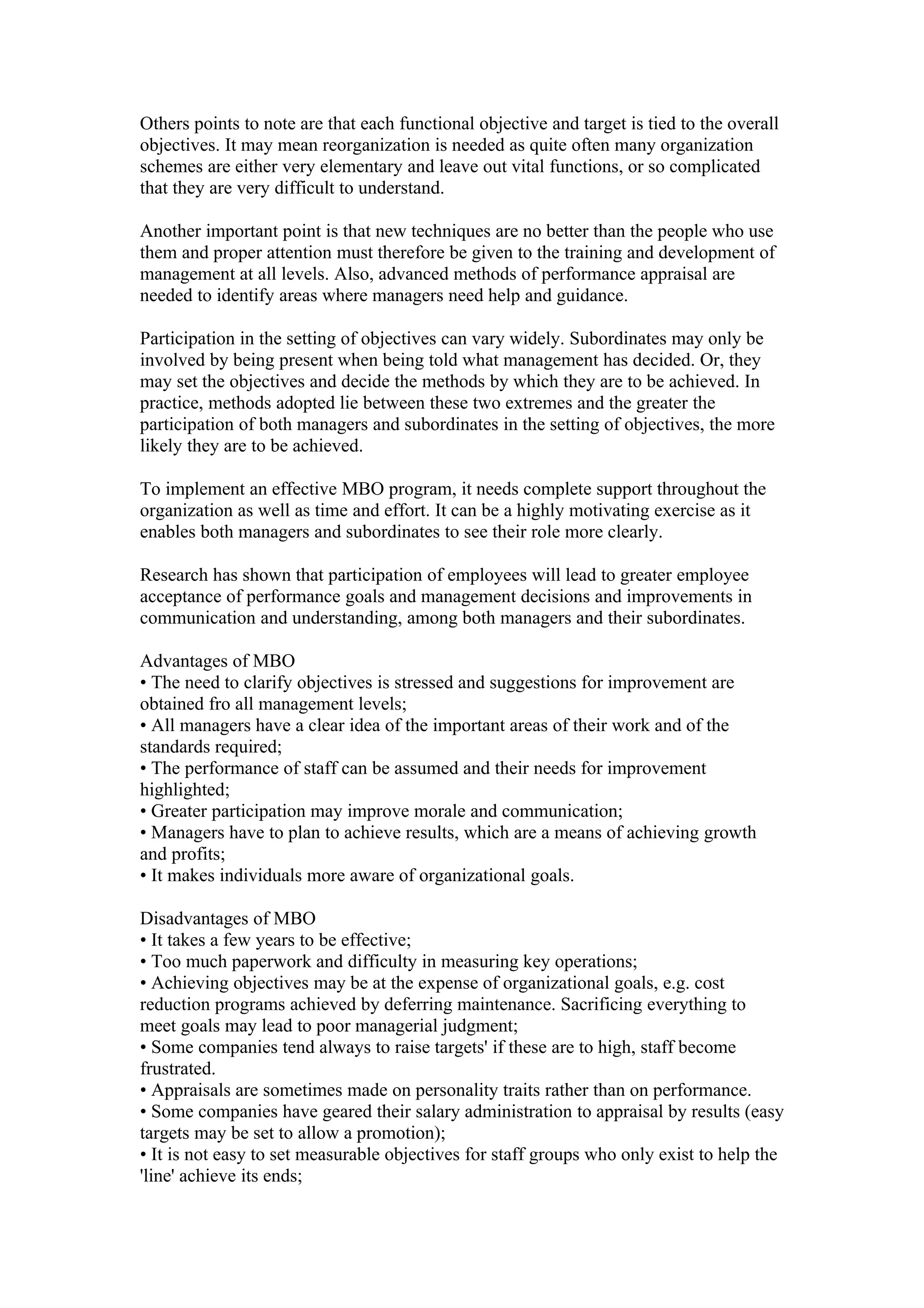 Management by objectives performance appraisal | DOC