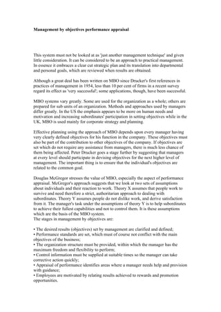 Management by objectives performance appraisal | DOC