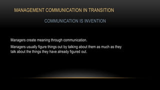 Management Communication in Transition | PPTX