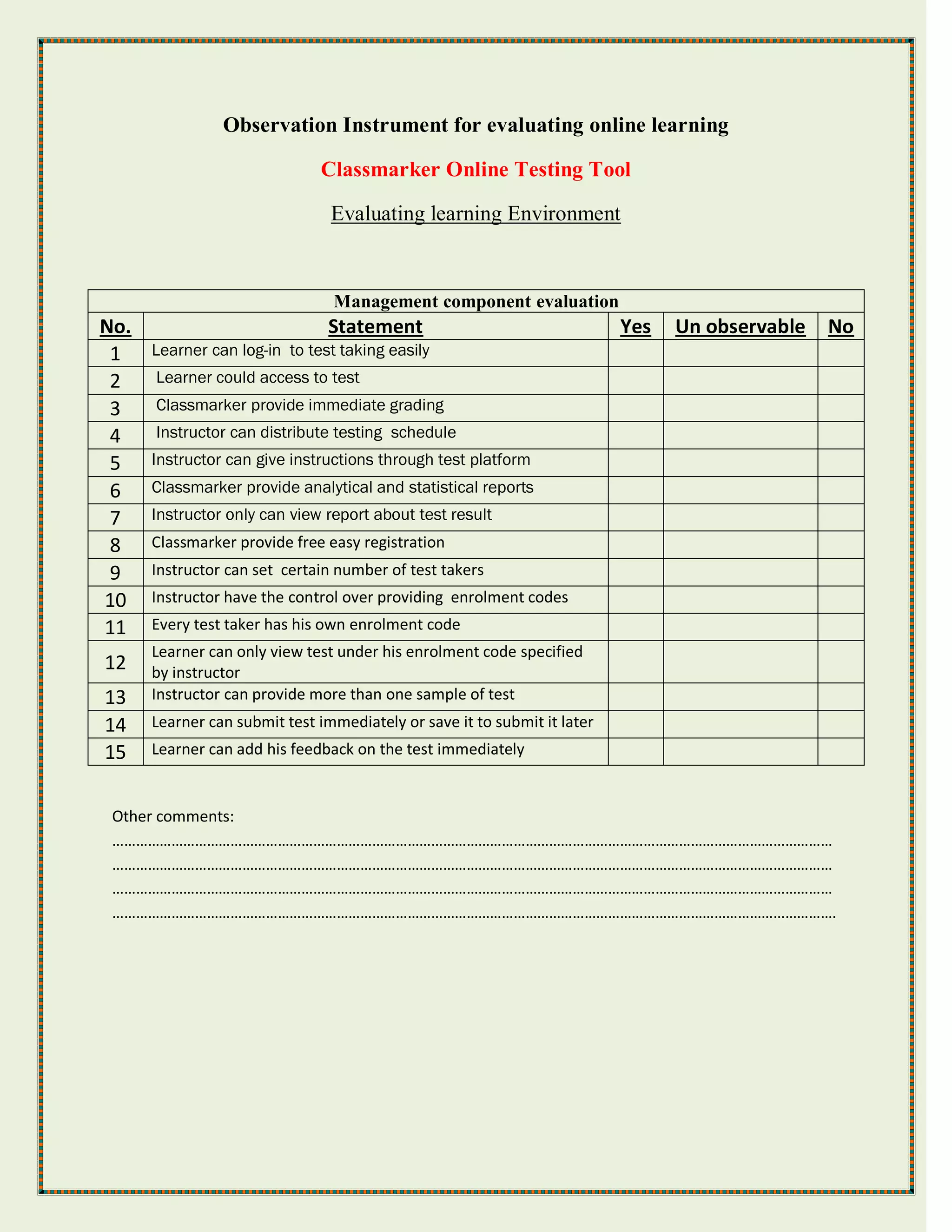 Management component evaluation | PDF