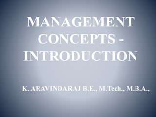 Management concepts introduction | PPTX