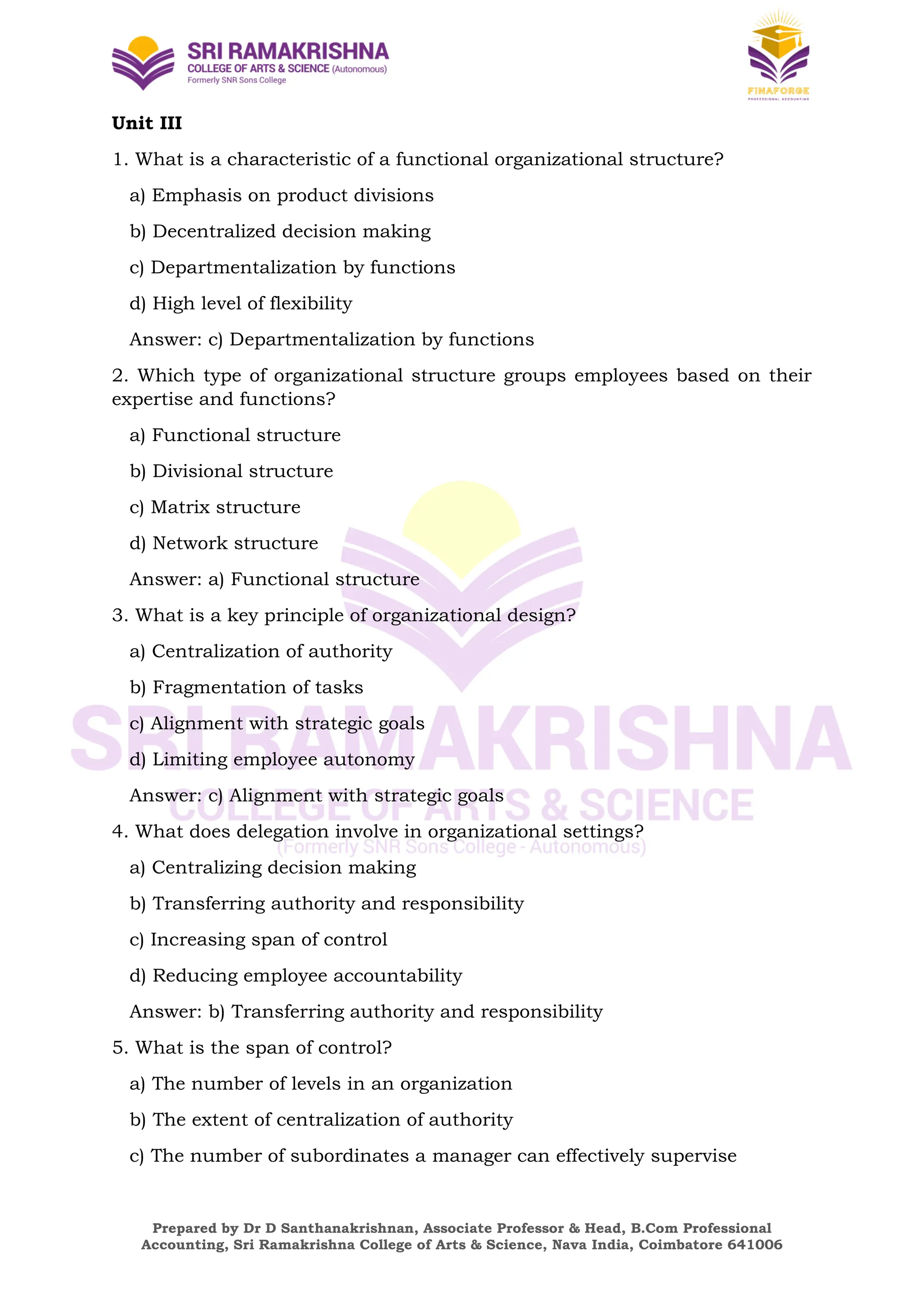 Management Concepts Multiple Choice Questions (MCQ) | PDF