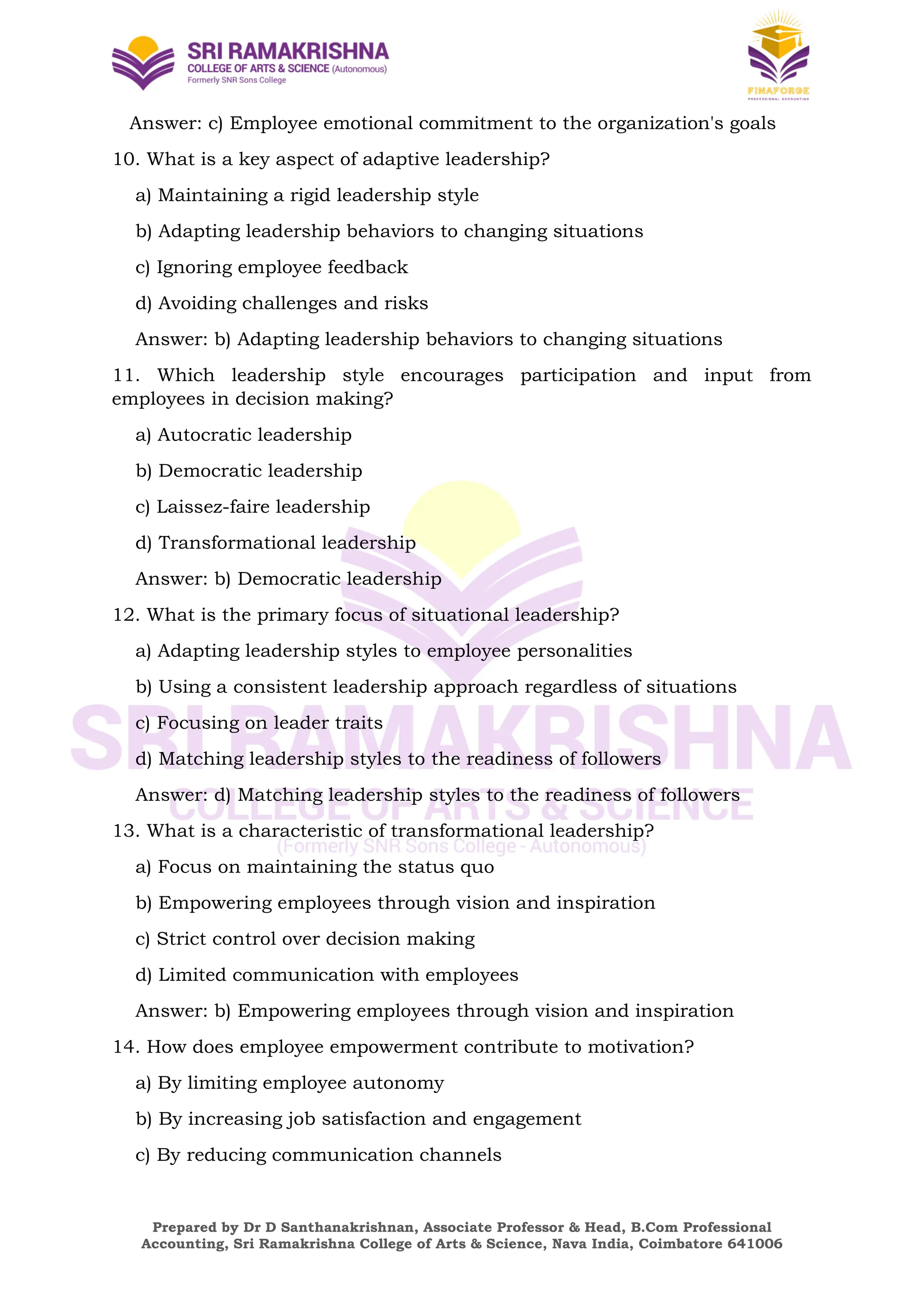 Management Concepts Multiple Choice Questions (MCQ) | PDF