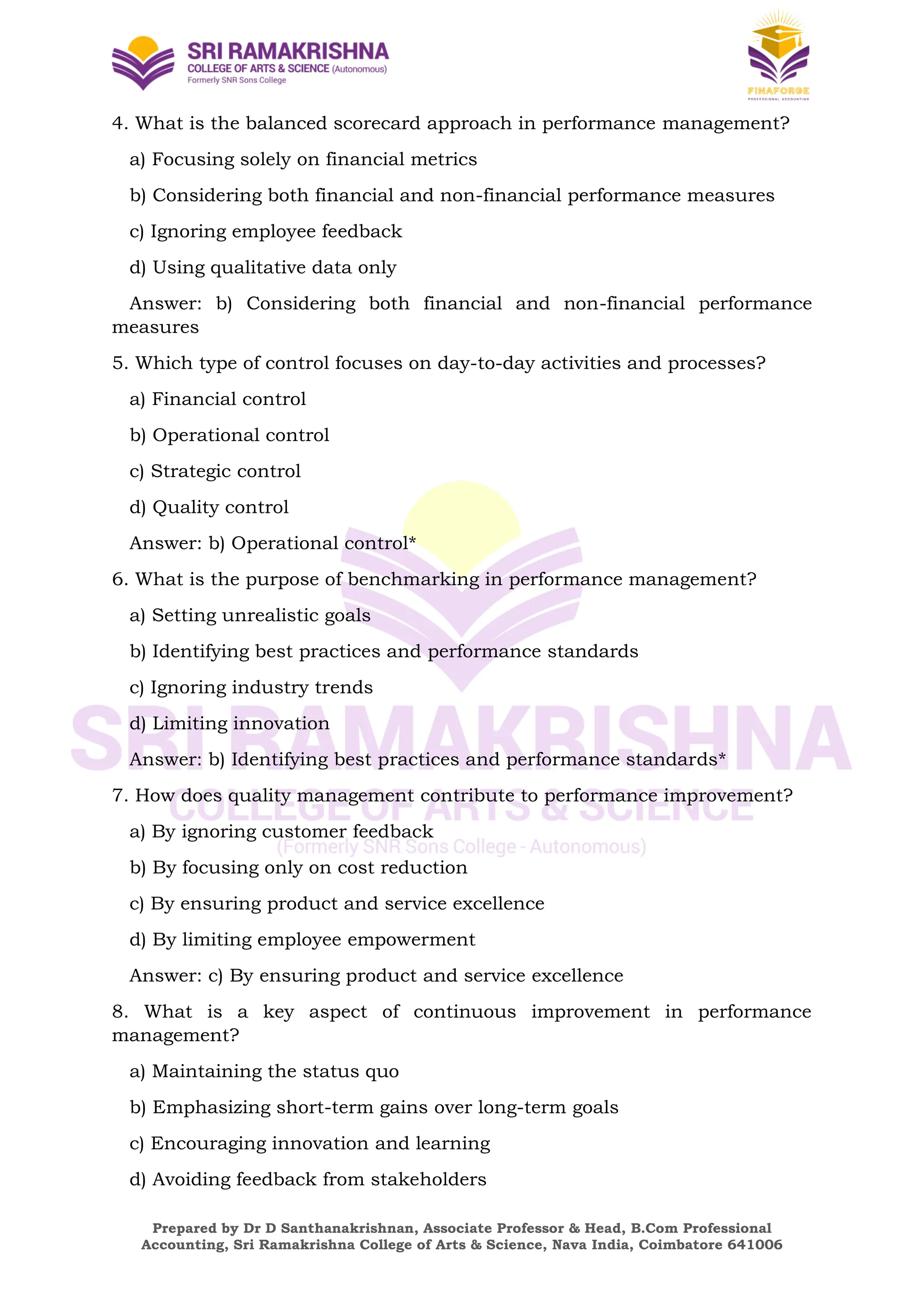 Management Concepts Multiple Choice Questions (MCQ) | PDF