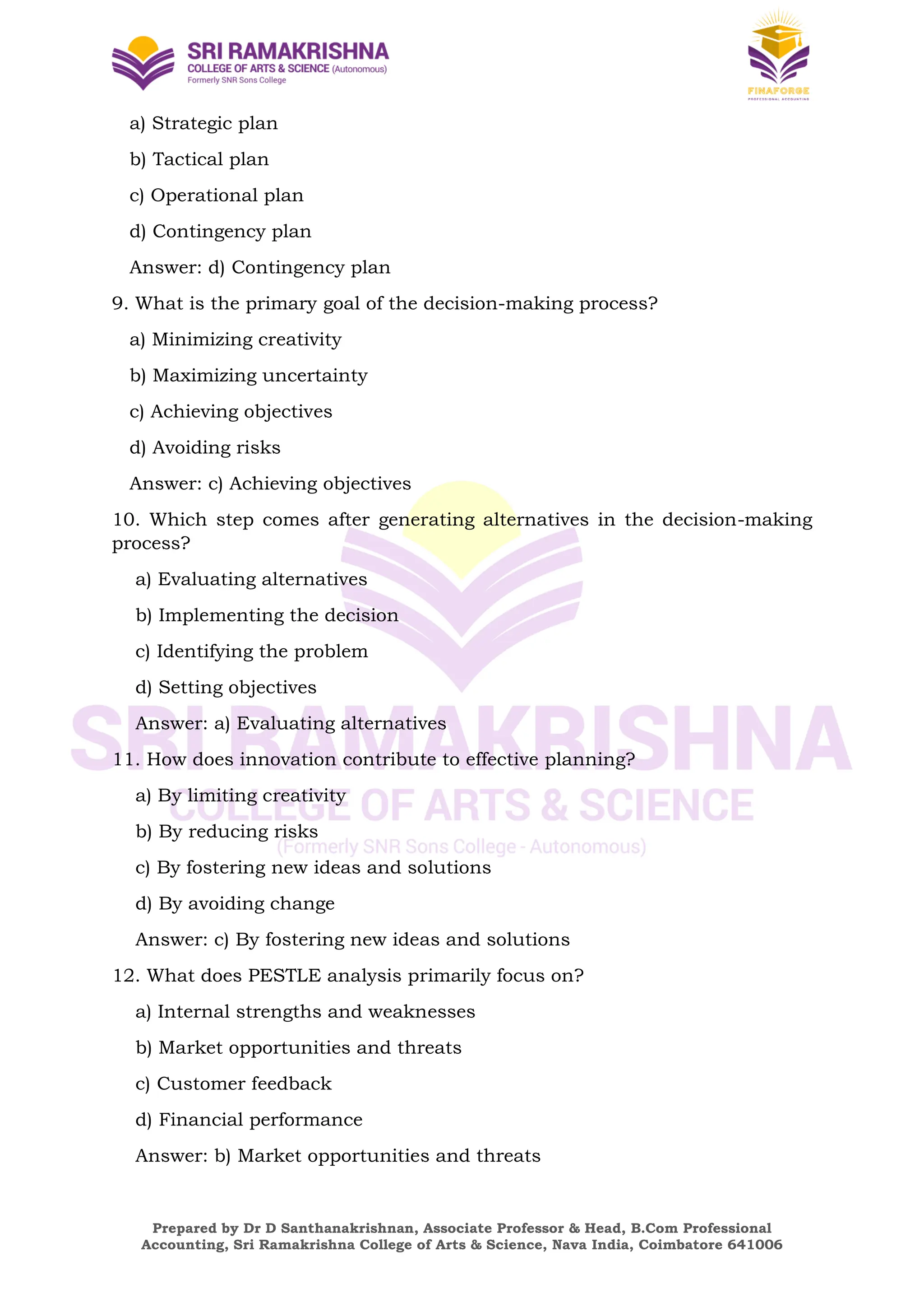 Management Concepts Multiple Choice Questions (MCQ) | PDF