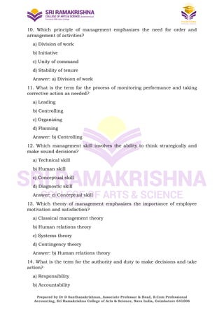 Management Concepts Multiple Choice Questions (MCQ) | PDF