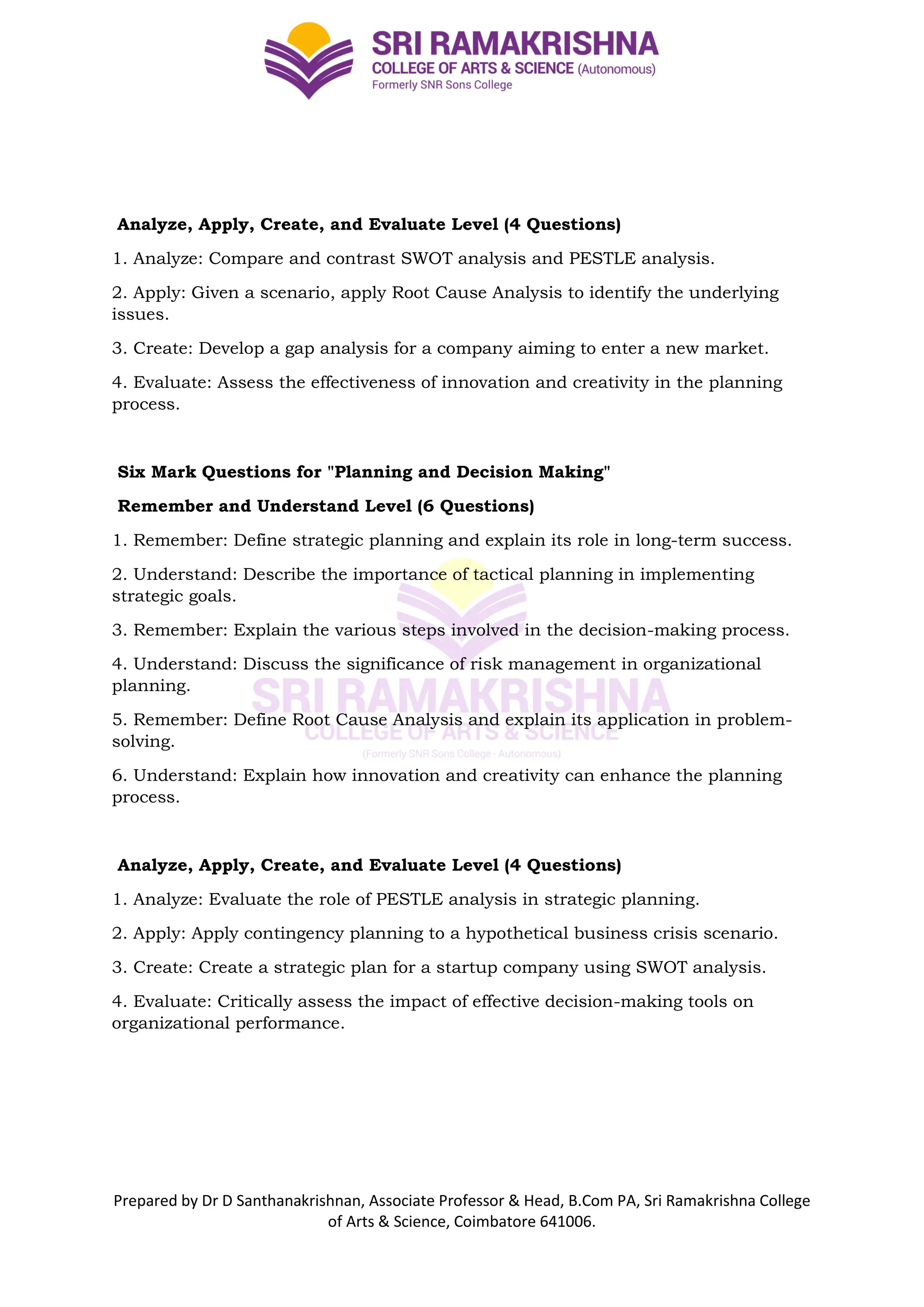 Management Concepts Question Bank all units | PDF