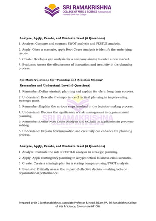 Management Concepts Question Bank all units | PDF