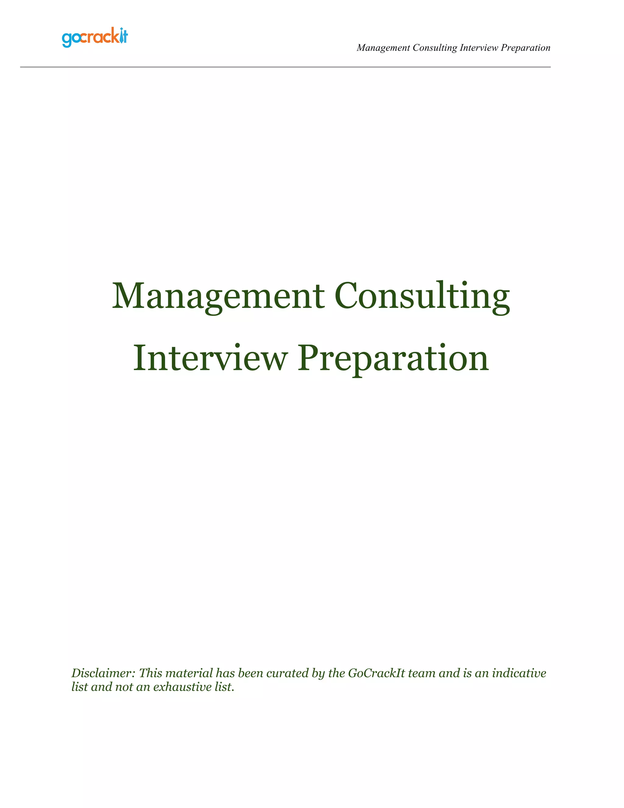 Management consulting interview preparation | PDF