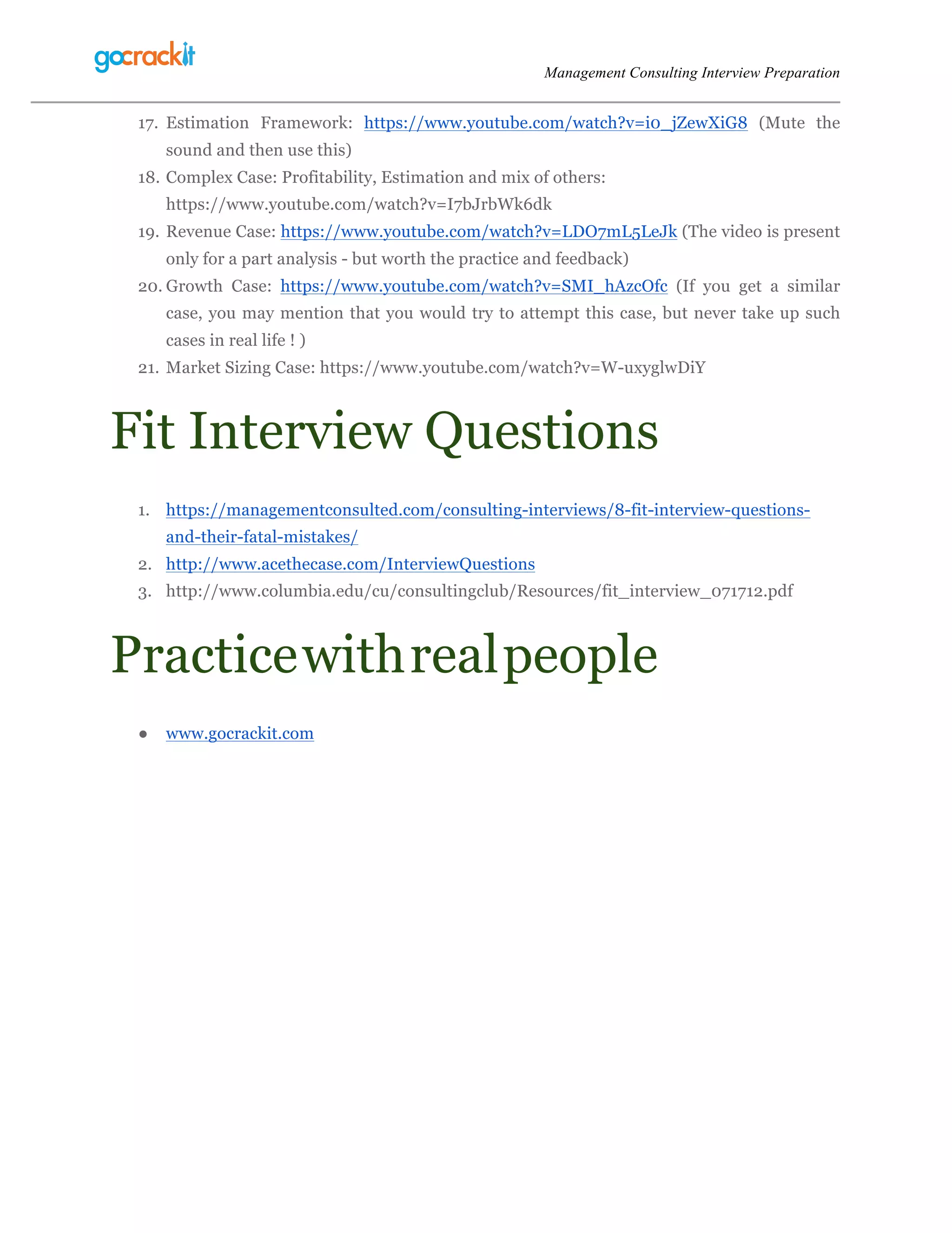 Management consulting interview preparation | PDF