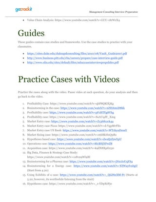 Management consulting interview preparation | PDF