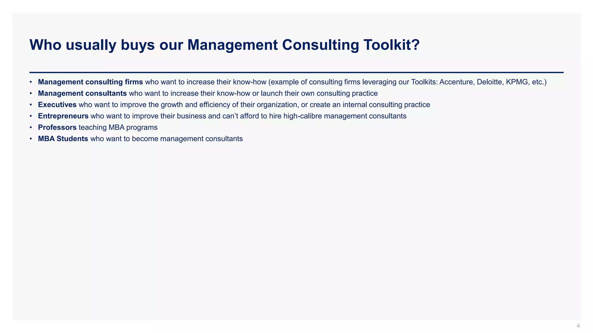Management Consulting Toolkit - Framework, Best Practices and Templates ...