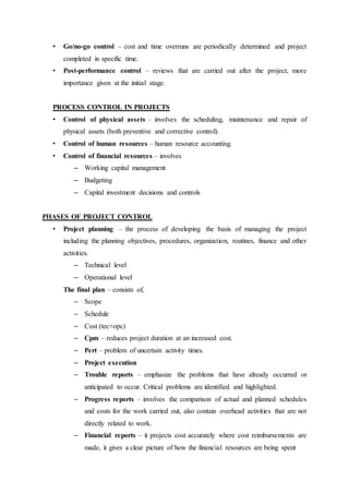 Management control of projects | DOCX | Business Accounting & Finance ...