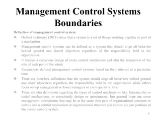 Management control presentation.pptx | Executive Leadership & Management | Business