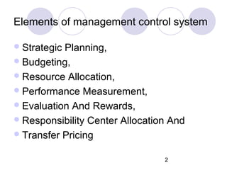 Managerial Control System