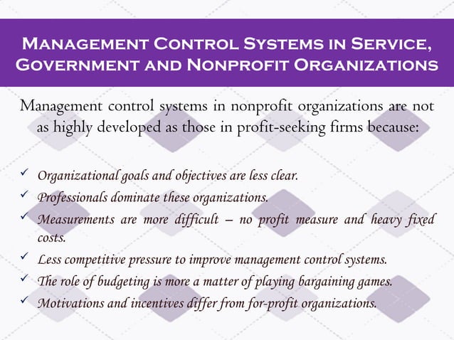 Management control system | PPT | Executive Leadership & Management ...