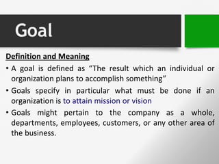 Management control system (goals vs strategies) | PPT