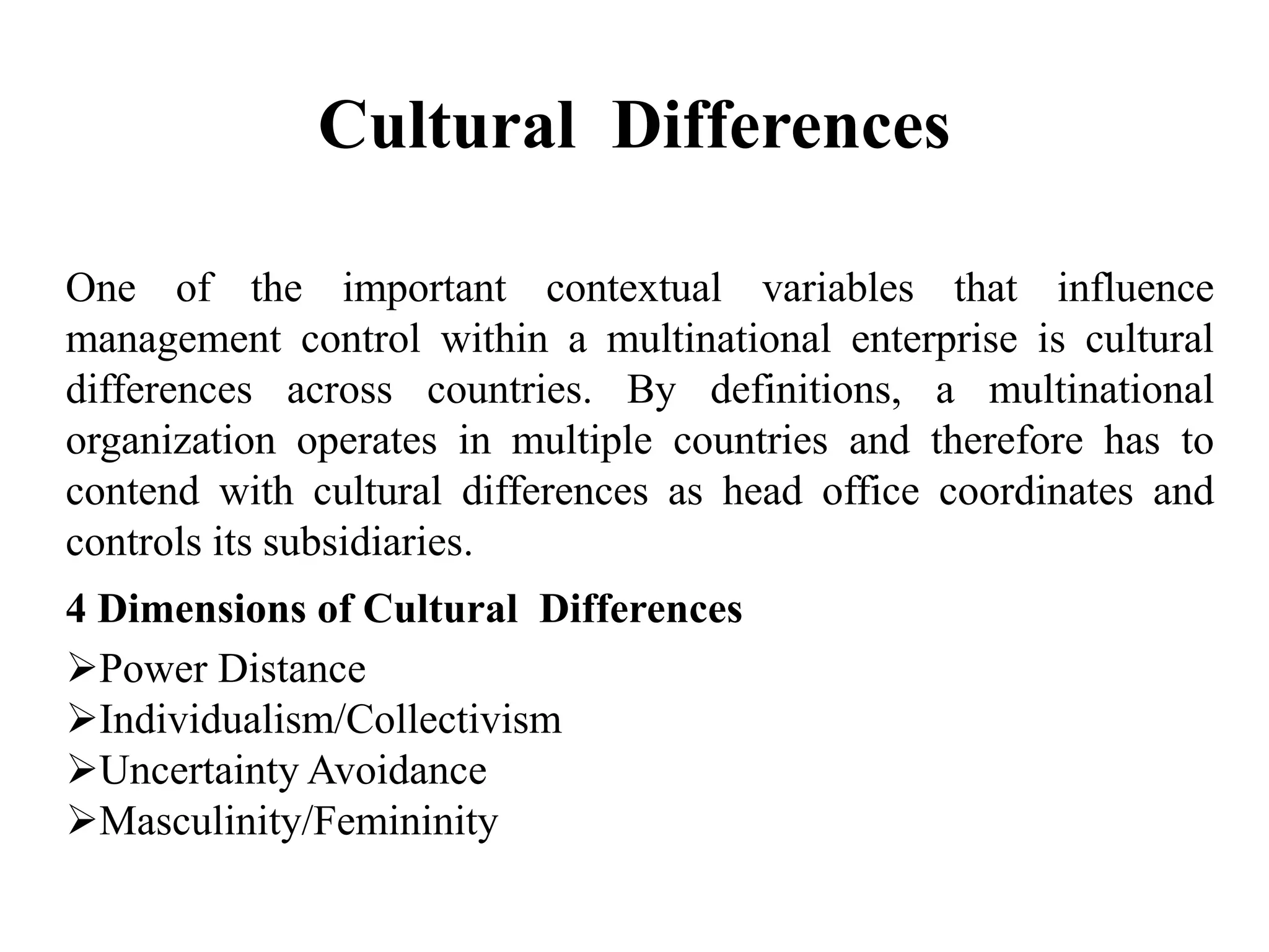 Management control system in service and multinational organization | PPTX