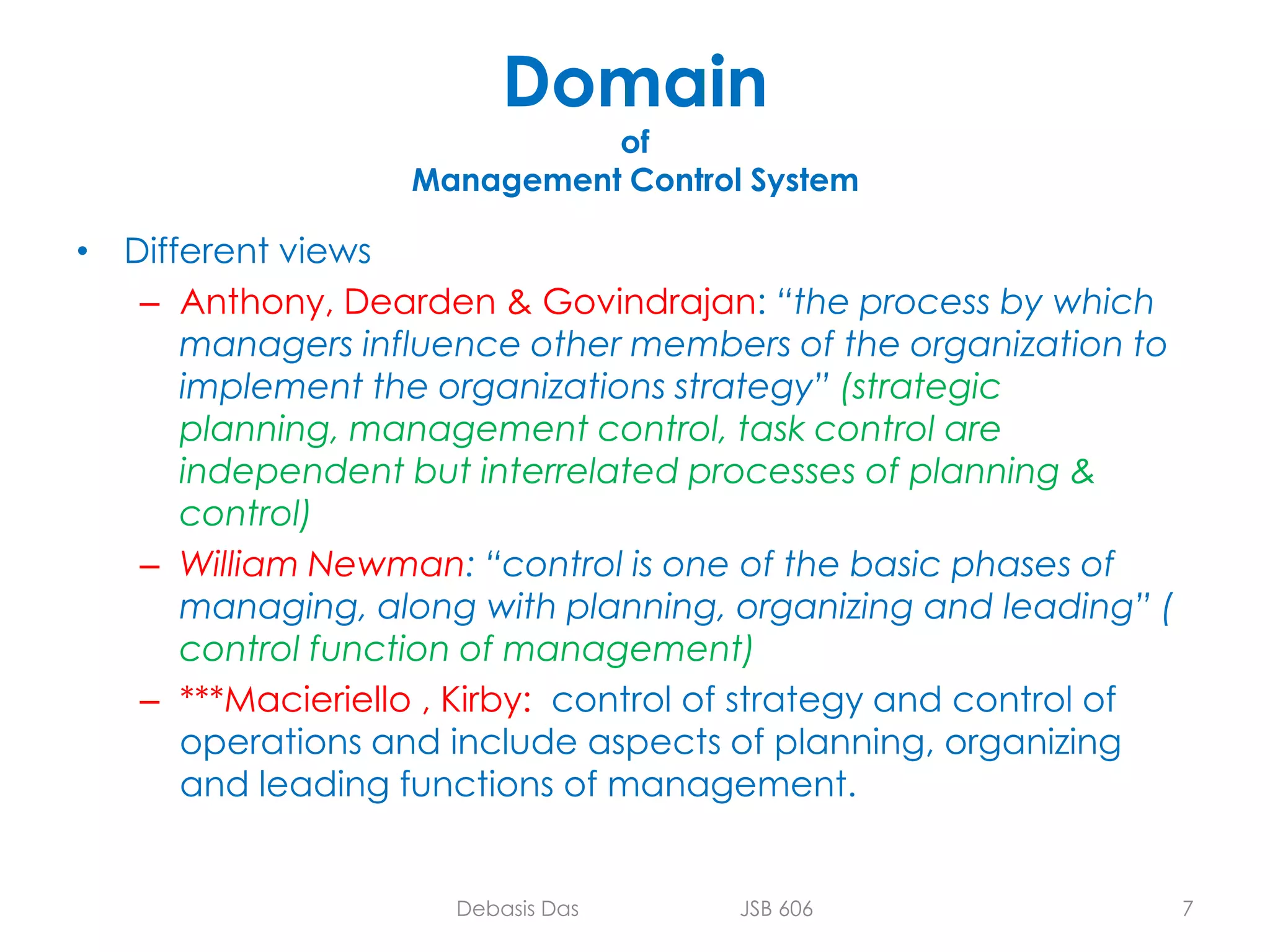 Management control systems jsb 606 part1 | PPTX | Business ...