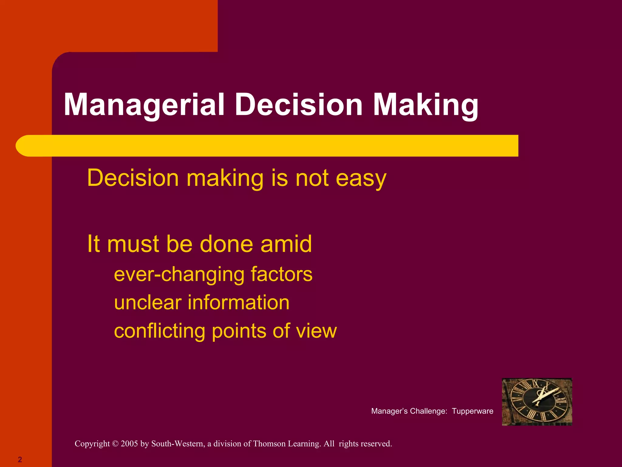 Management decision making seminor | PPT