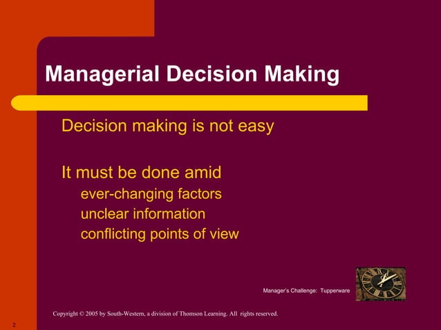 Management decision making seminor | PPT