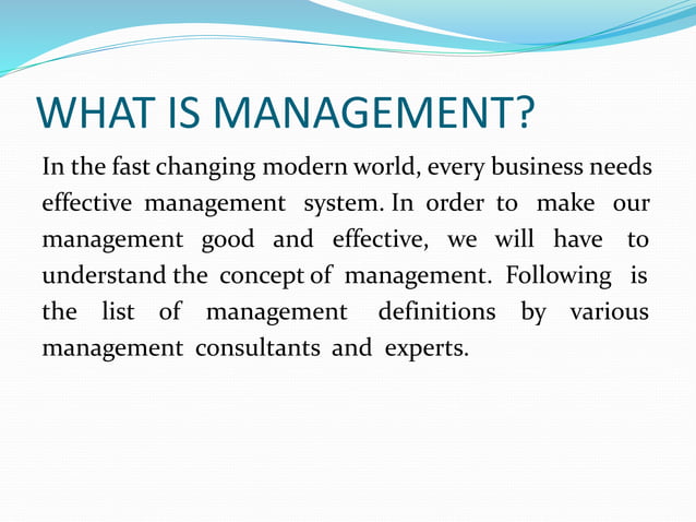 What is Management? | PPTX