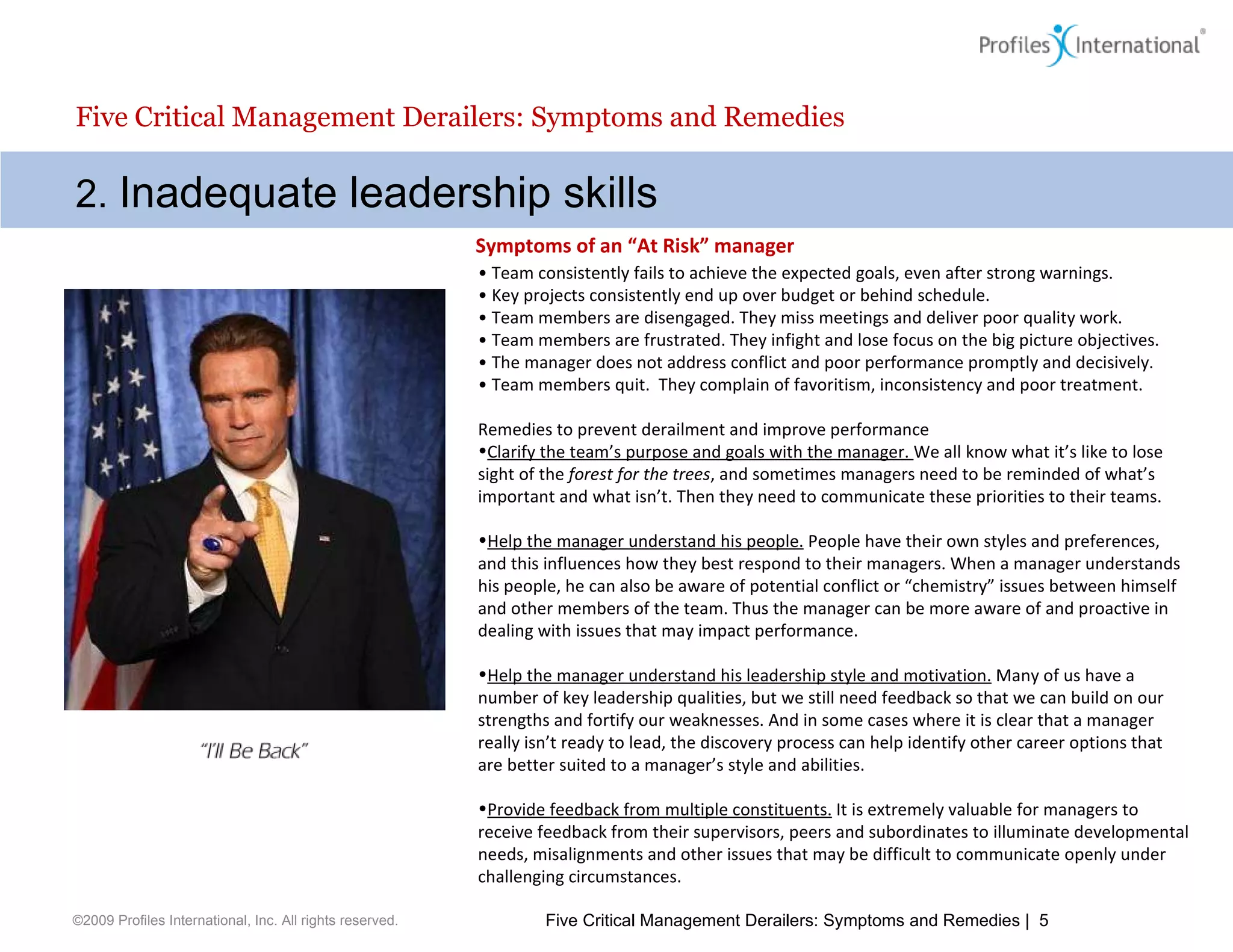 5 Critical Management Derailers | PPS