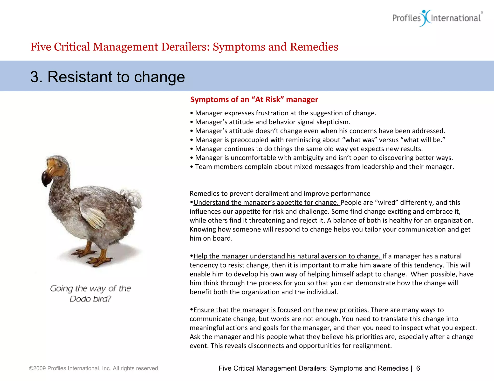 5 Critical Management Derailers | PPS