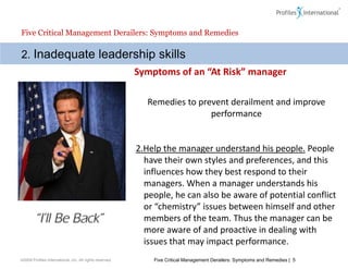 Five Critical Management Derailers: Symptoms and Remedies | PPTX