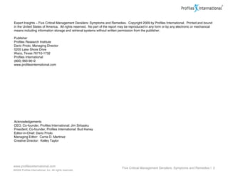 Management Derailers Report | PDF | Executive Leadership & Management ...