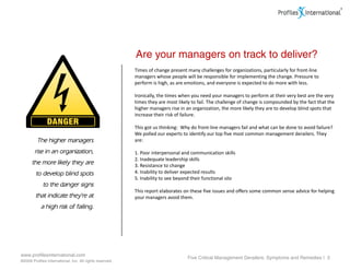 Management Derailers Report | PDF | Executive Leadership & Management ...