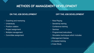 MANAGEMENT DEVELOPMENT.pptx tpoic in hrd | PPTX