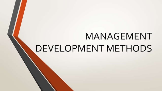 Management development methods | PPT