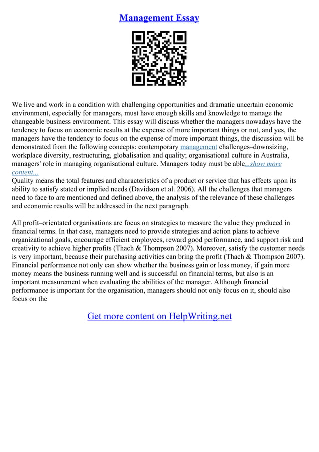 Management Essays | PDF