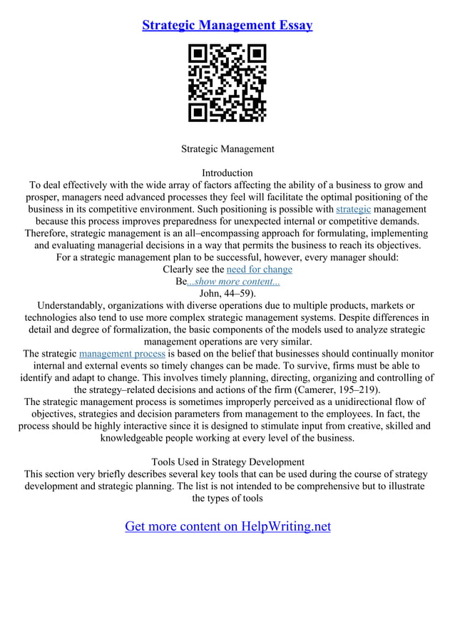 Management Essays | PDF