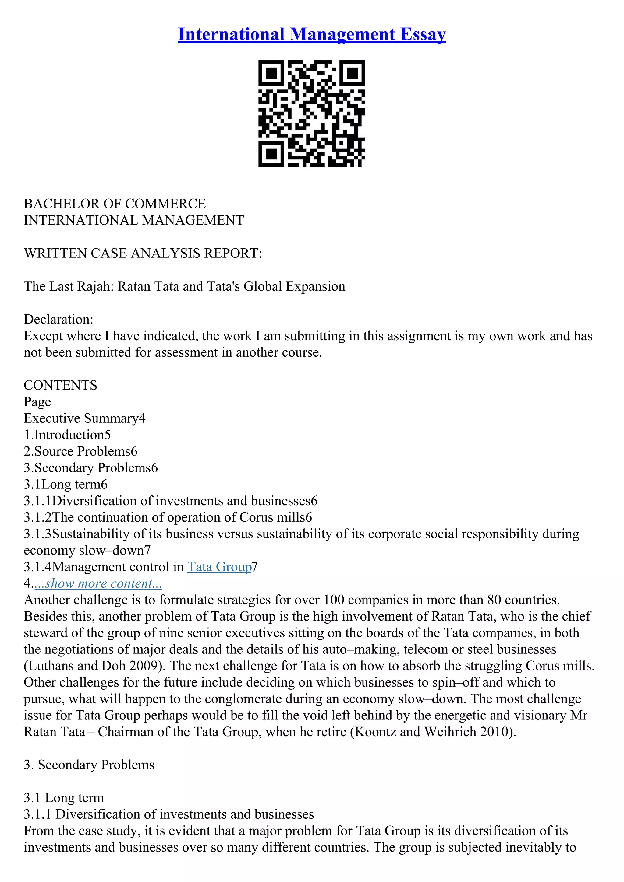 Management Essay Writing | PDF