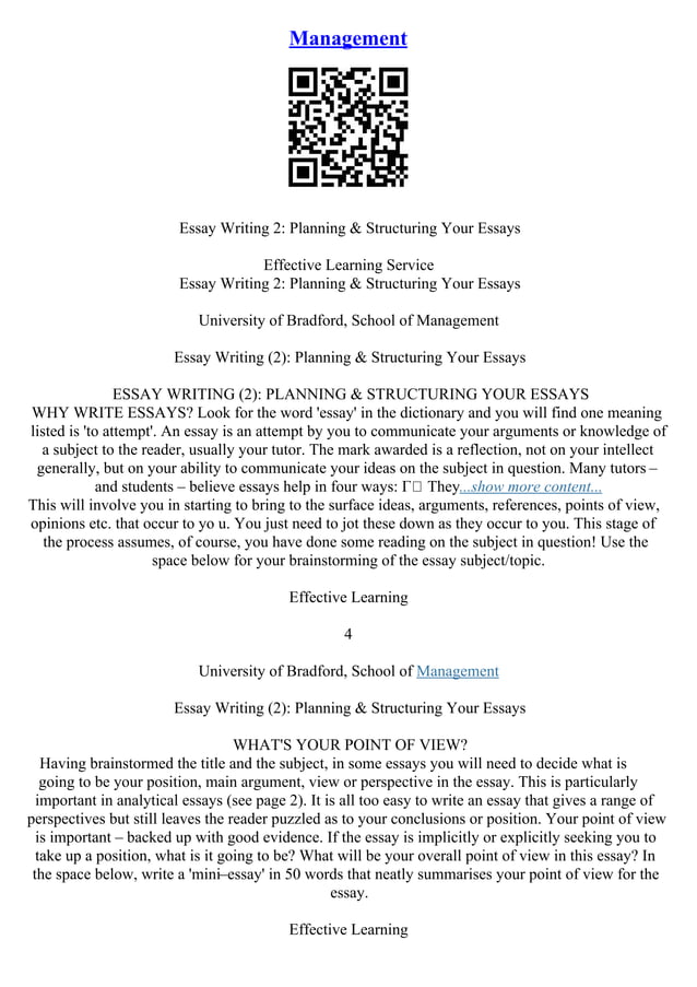 Management Essay Writing | PDF
