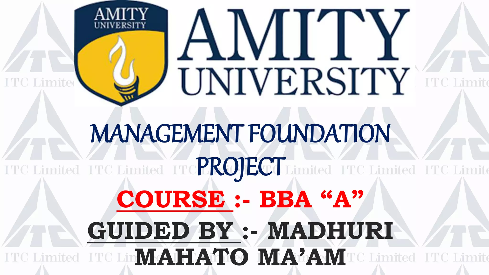 Management foundation, ITC Company Organizational Structure ,AMITY ...