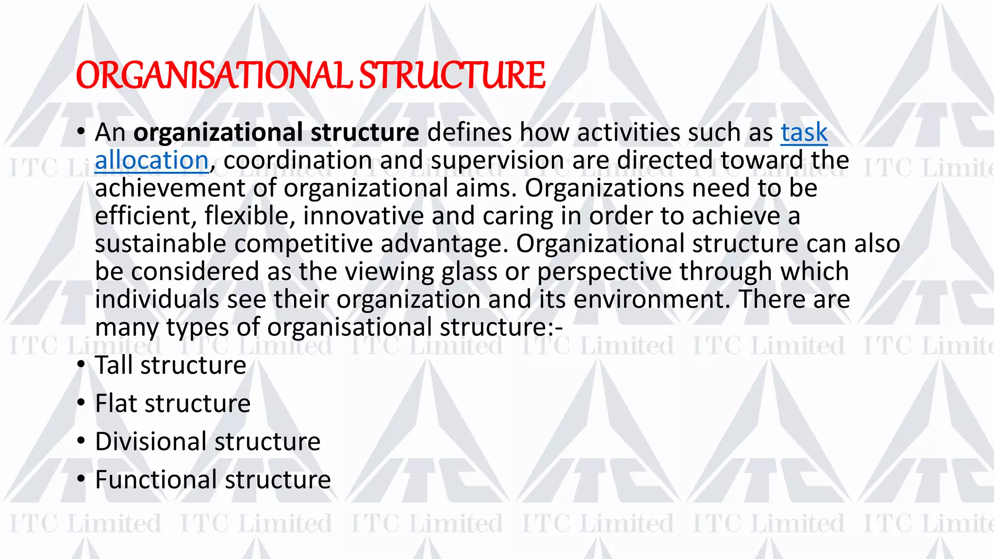 Management foundation, ITC Company Organizational Structure ,AMITY ...