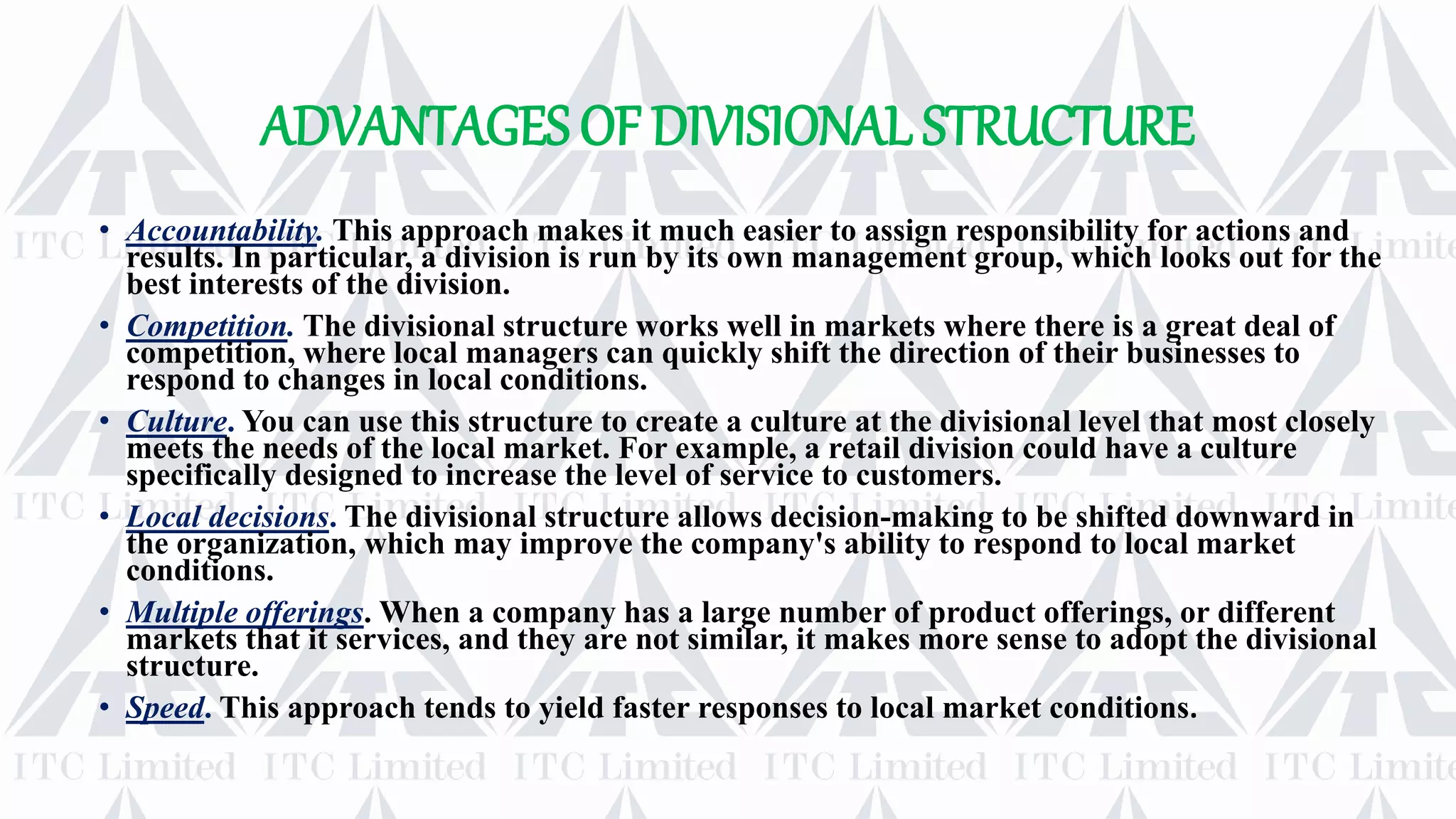 Management foundation, ITC Company Organizational Structure ,AMITY ...