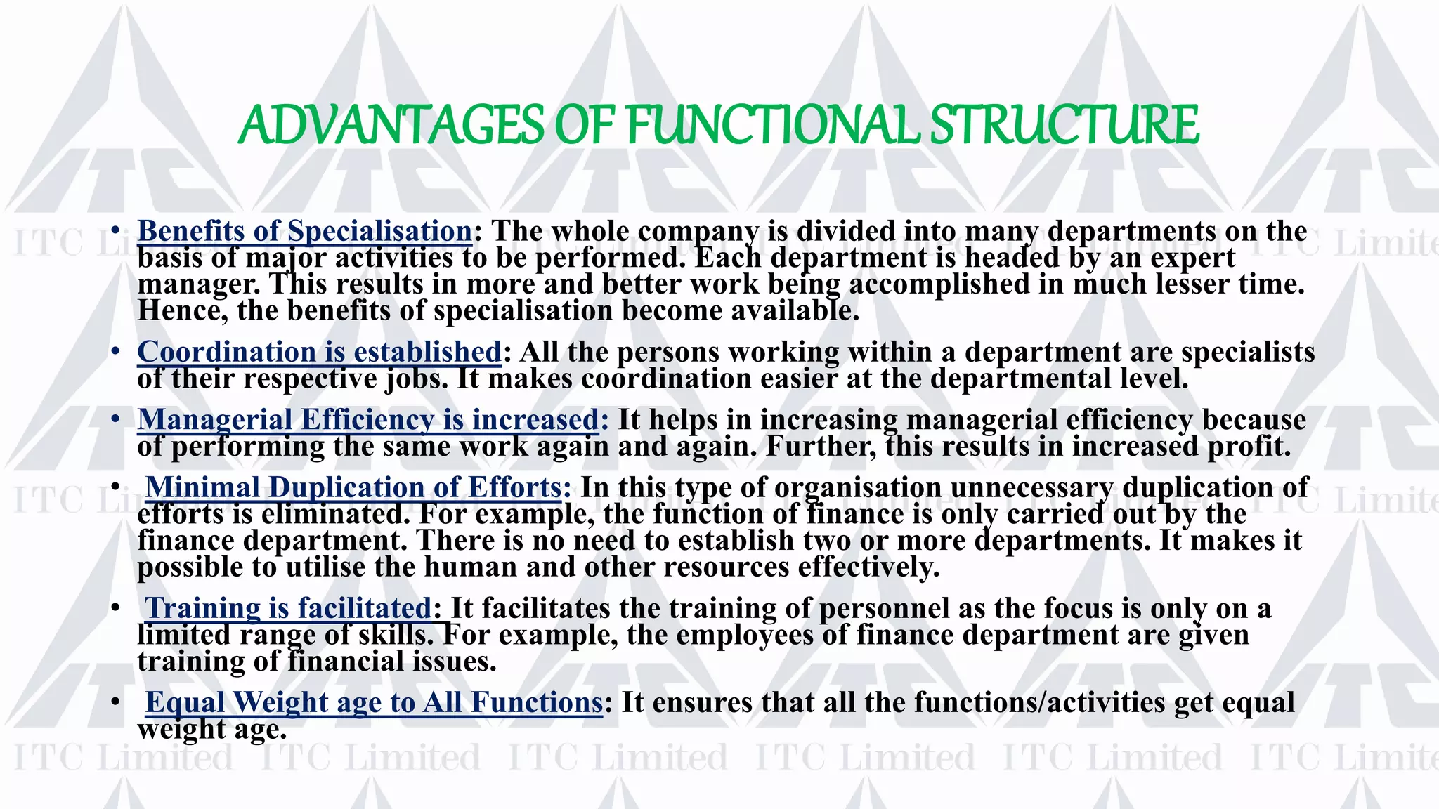 Management foundation, ITC Company Organizational Structure ,AMITY ...