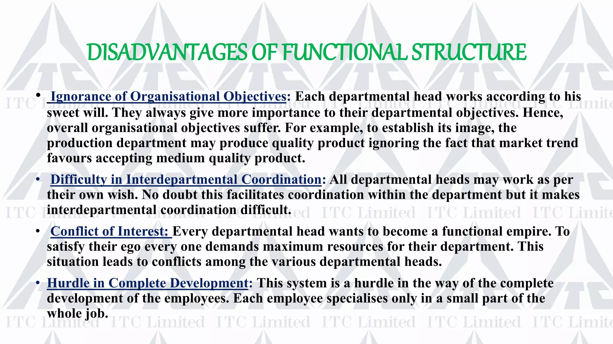 Management foundation, ITC Company Organizational Structure ,AMITY ...