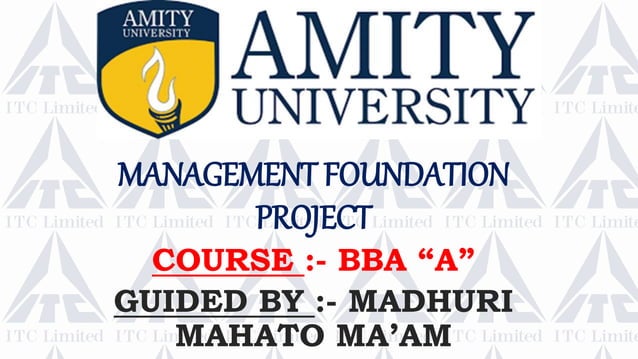 Management foundation, ITC Company Organizational Structure ,AMITY ...